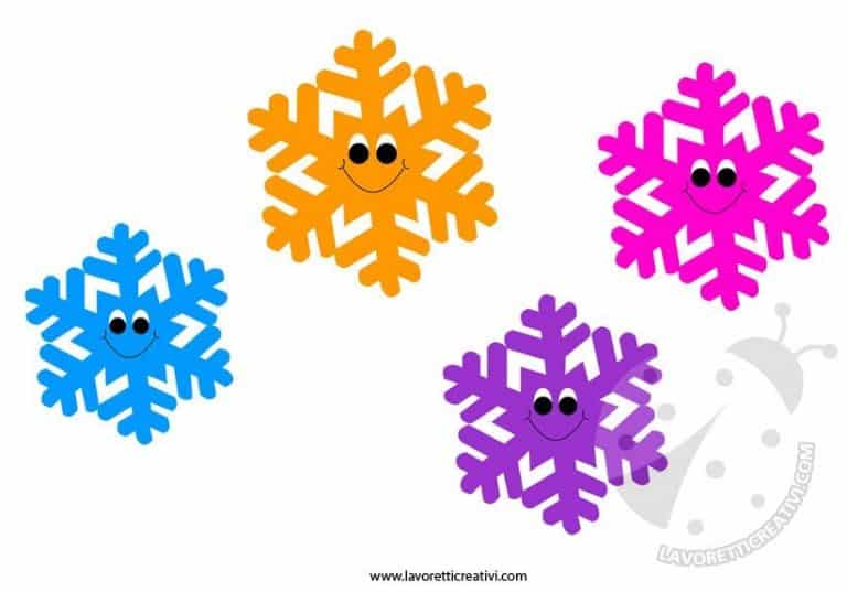 Fiocchi di neve colorati - Lavoretti Creativi