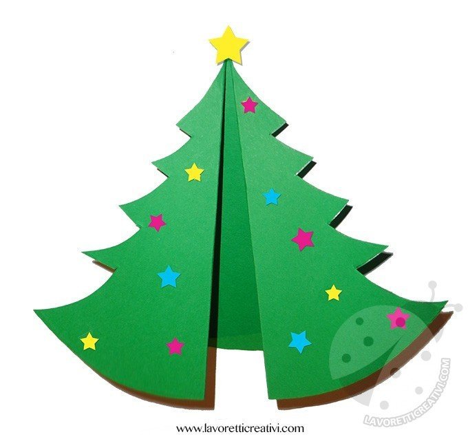 Biglietto con albero di Natale pieghevole - Lavoretti Creativi