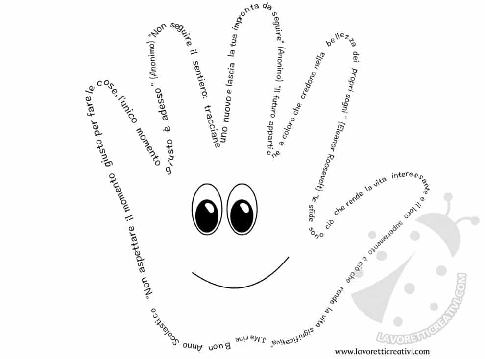Mano Con Calligramma Lavoretti Creativi