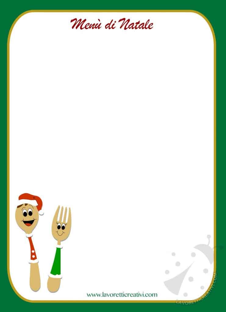 Modelli di Menù da stampare per la la Festa di Natale