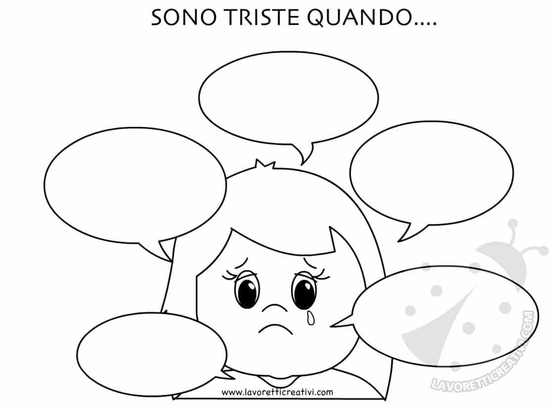 Colorare Emozioni Triste Emoticon Caras Emociones Animo Scuola Faccine ...