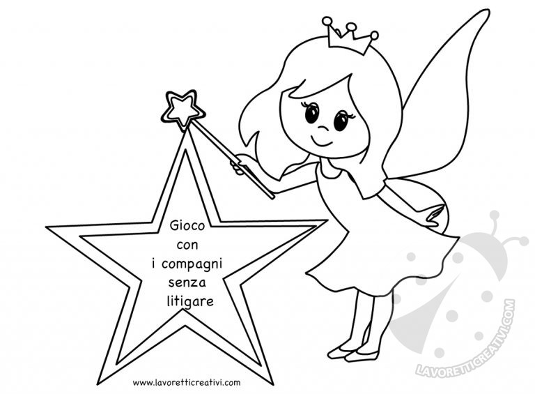 Fatina con le regole della classe da colorare - Lavoretti Creativi