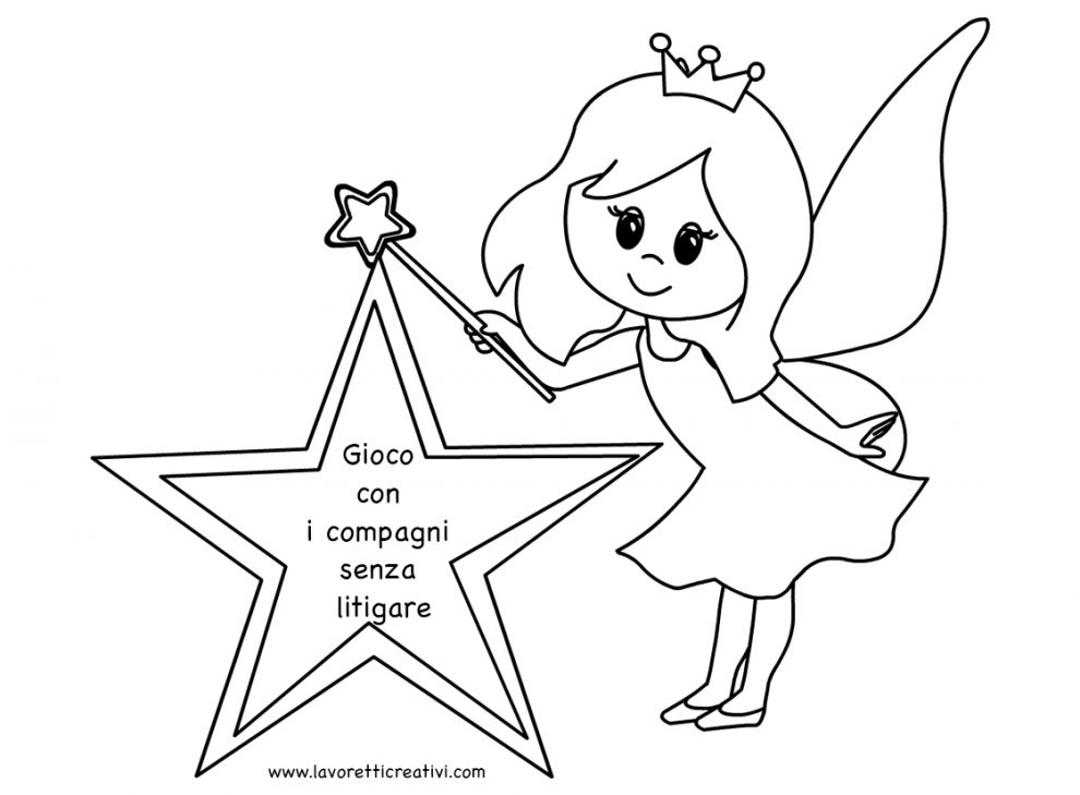 Fatina con le regole della classe da colorare - Lavoretti Creativi