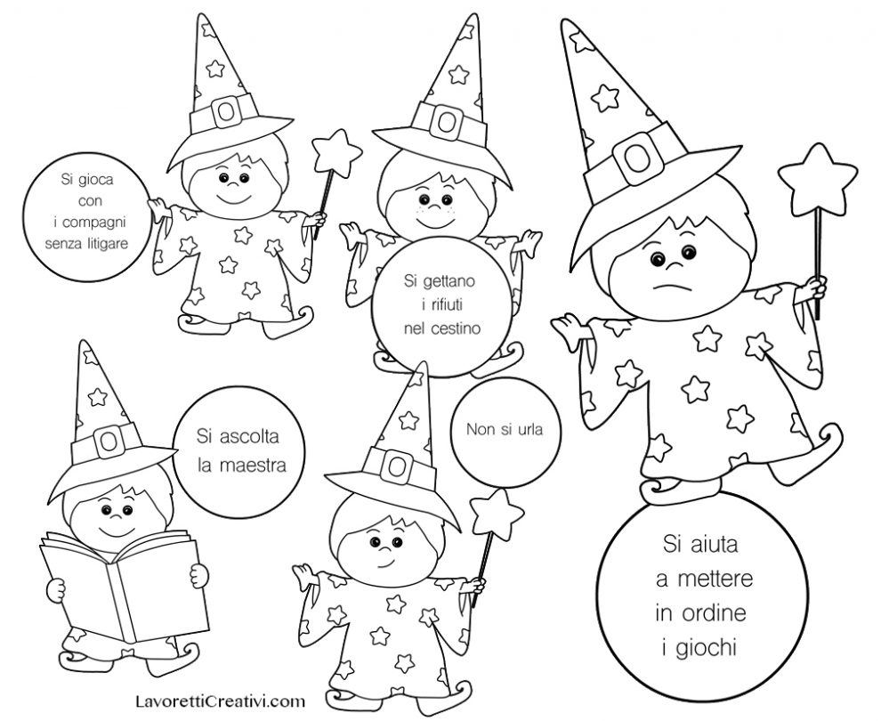 Maghetto con le regole della classe da colorare - Lavoretti Creativi