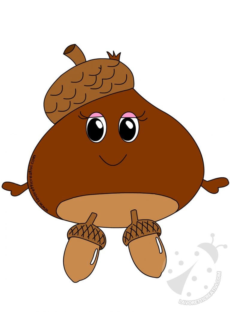 Simpatica castagna con cappello di ghianda - Lavoretti Creativi