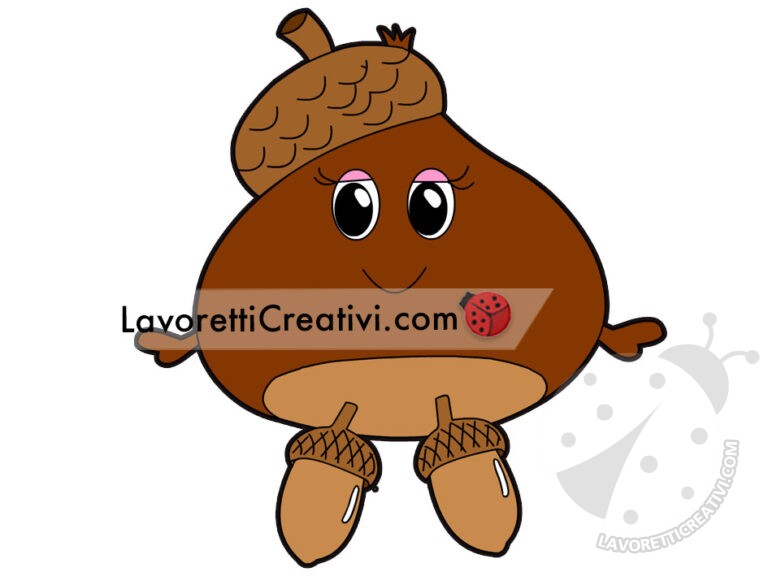 Simpatica castagna con cappello di ghianda - Lavoretti Creativi