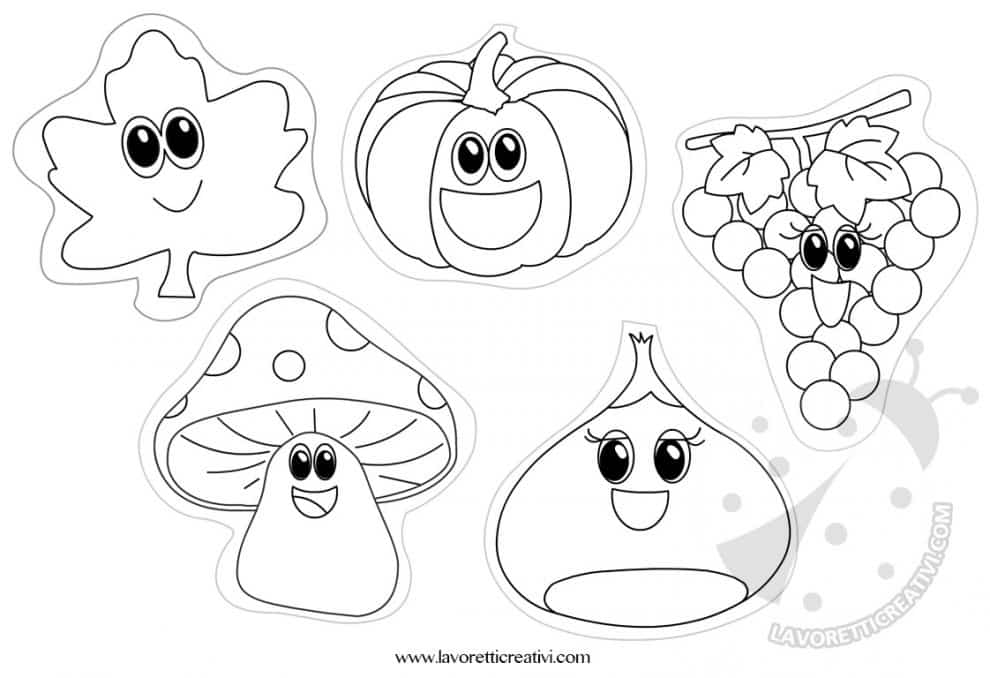 Simboli autunnali da ritagliare e incollare - Lavoretti Creativi