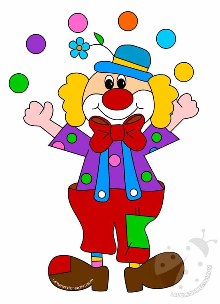 Decorazioni carnevale scuola infanzia con pagliaccio giocoliere ...