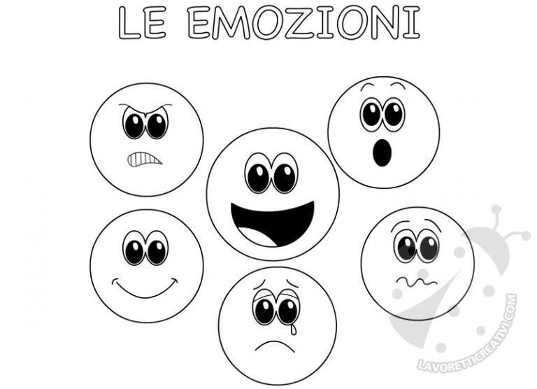 Faccine delle emozioni da colorare - Lavoretti Creativi