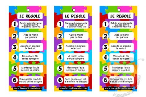 Cartellone delle Regole per bambini Scuola dell'infanzia - Lavoretti ...