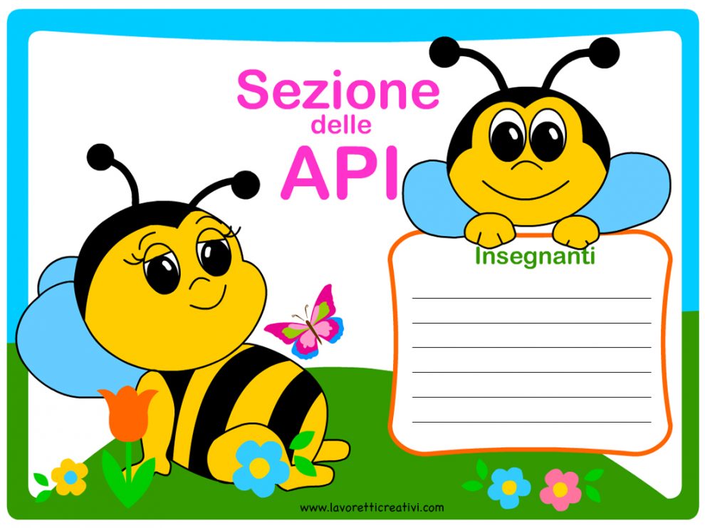 Cartello per la porta dell'aula Sezione delle api - Lavoretti Creativi