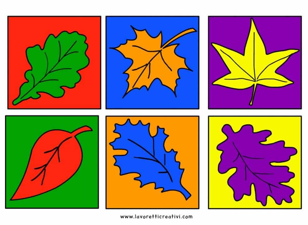 Foglie con i colori complementari Arte Scuola Primaria - Lavoretti Creativi