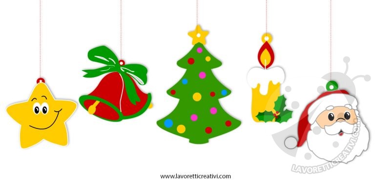 Addobbi di Natale per bambini da stampare e colorare - Lavoretti Creativi