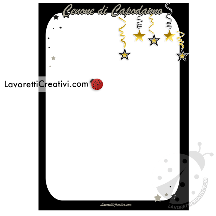 Modello Menù Cenone di Capodanno da stampare - Lavoretti Creativi