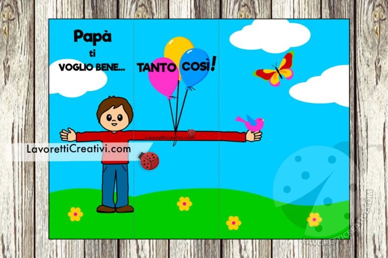 Biglietto papà ti voglio bene tanto così - Lavoretti Creativi Biglietto papà ti voglio bene tanto così - Lavoretti Creativi