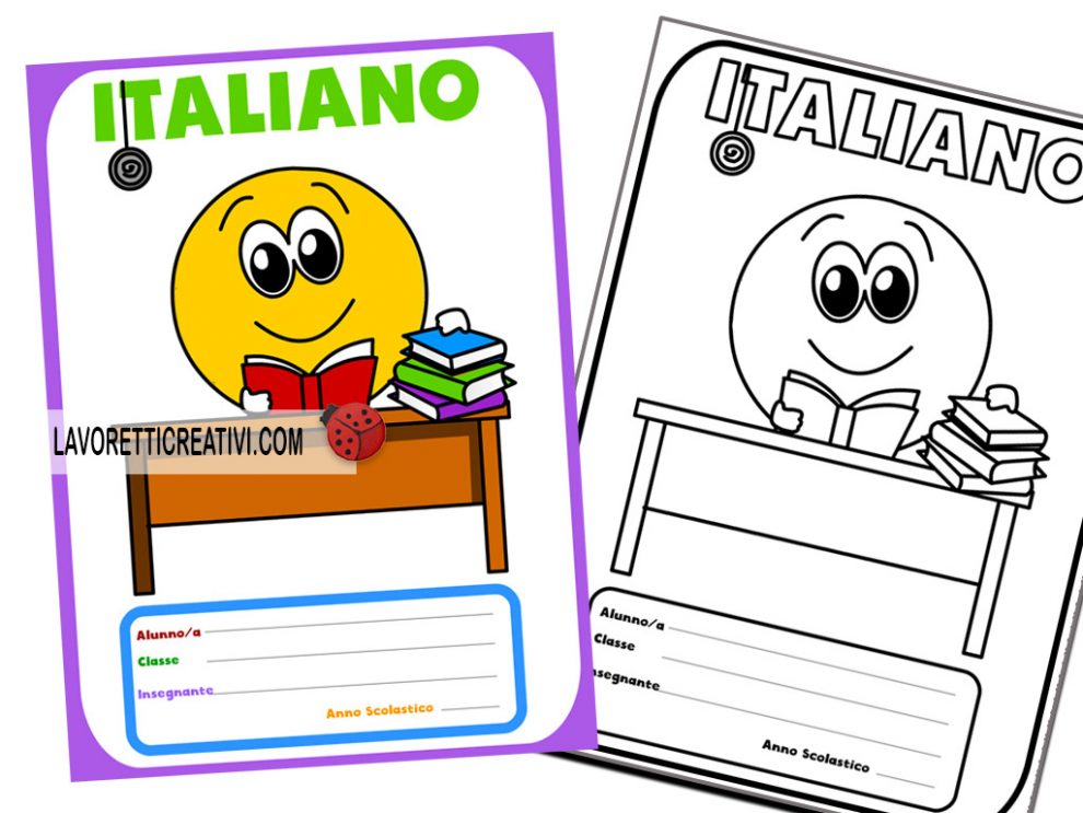 Copertine per quaderni di italiano da stampare - Lavoretti Creativi