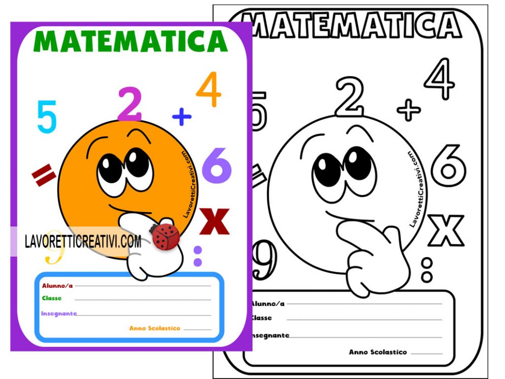 Copertine di matematica con emoticon - Lavoretti Creativi