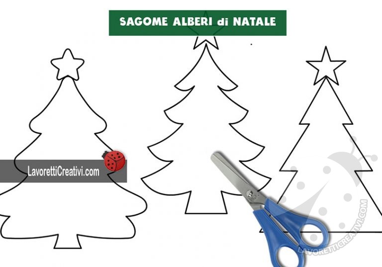 3 Sagome di alberi di Natale da ritagliare - Lavoretti Creativi