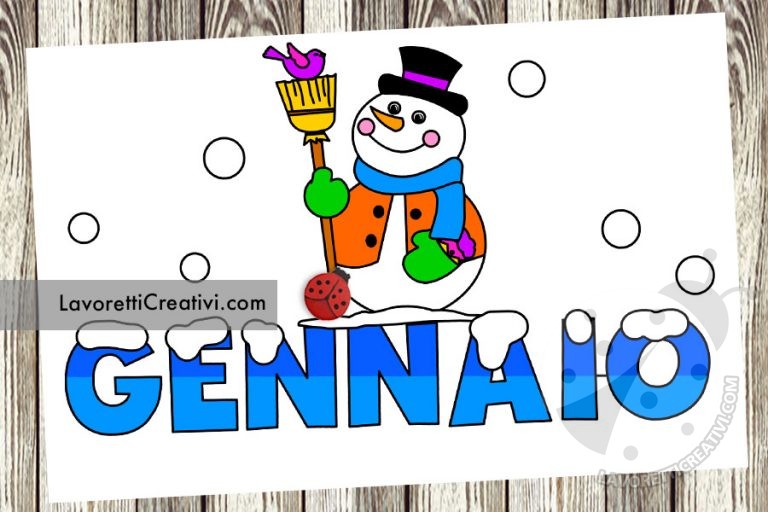 Mese di gennaio immagine a colori - Lavoretti Creativi