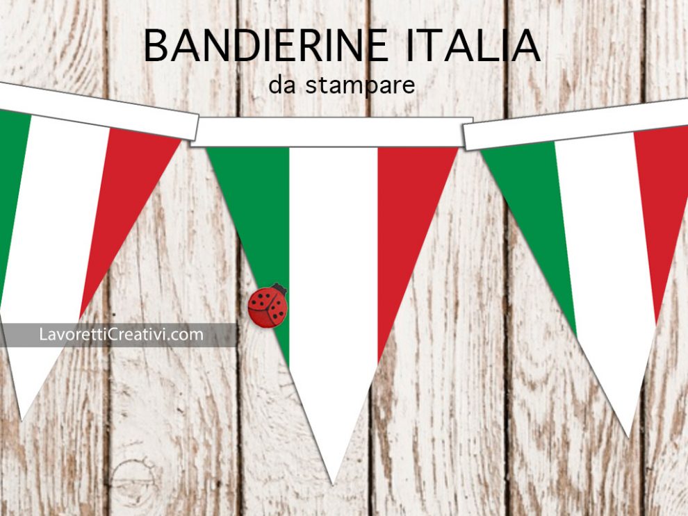 Bandierine Italia triangolari da stampare - Lavoretti Creativi