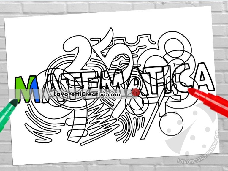 Copertina di matematica con forme astratte - Lavoretti Creativi