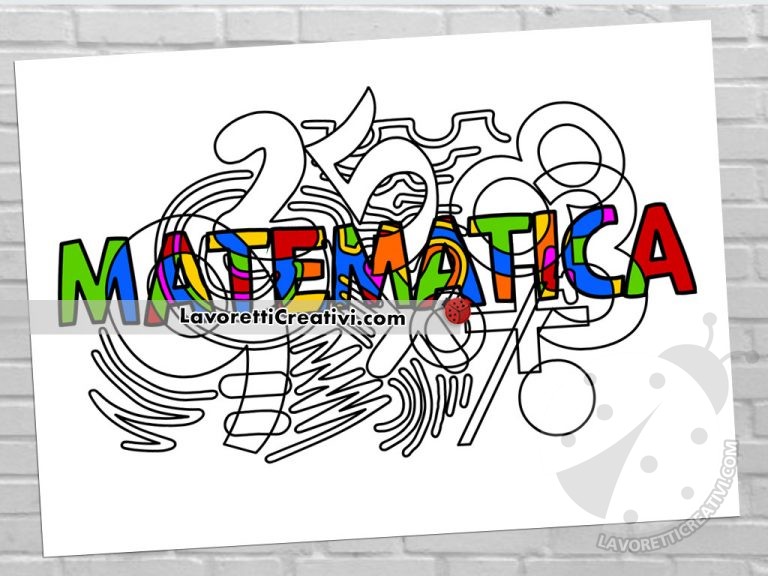 Copertina di matematica colorata da stampare - Lavoretti Creativi