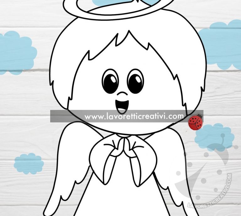 Angelo da colorare e ritagliare - Lavoretti Creativi