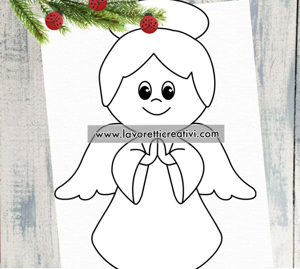 Disegno angelo da colorare - Lavoretti Creativi