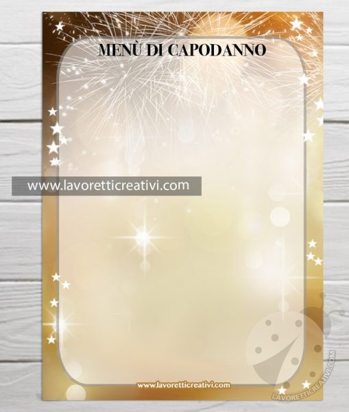 Modello Menù Cenone di Capodanno da stampare - Lavoretti Creativi