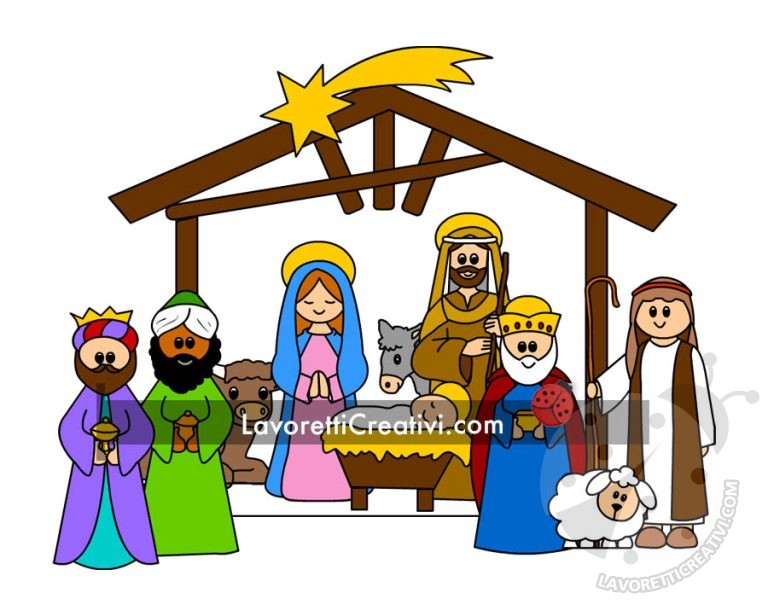 Disegno presepe per bambini colorato - Lavoretti Creativi