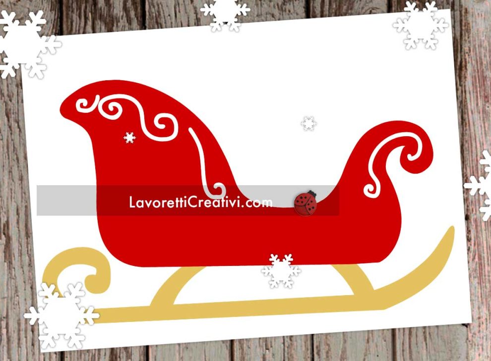 Slitta di Natale disegno colorato - Lavoretti Creativi