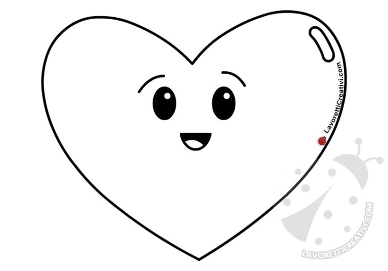 Cuore Kawaii da colorare - Lavoretti Creativi