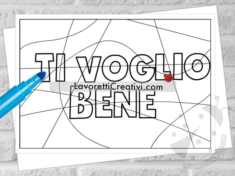 Scritta ti voglio bene da colorare - Lavoretti Creativi