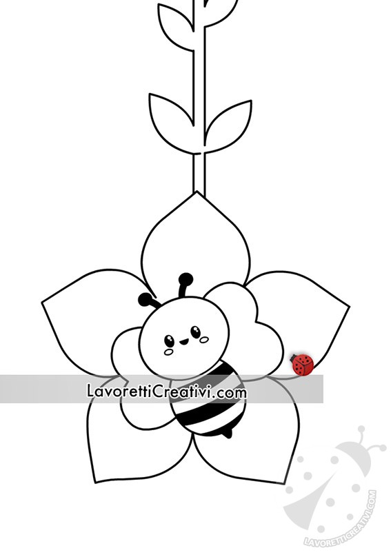 Pagina Da Colorare Ape E Fiore Ape Disegno Da Colorare Per Bambini E