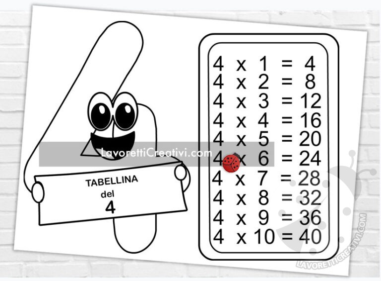 Tabellina del 4 - Lavoretti Creativi