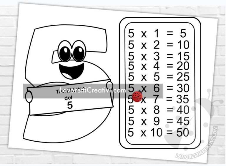 Tabellina del 5 - Lavoretti Creativi