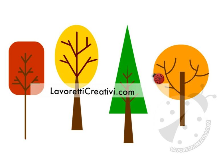 Alberi autunnali con forme geometriche - Lavoretti Creativi