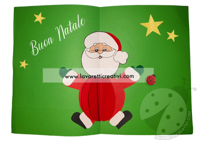 Biglietto pop up di Natale con Babbo Natale - Lavoretti Creativi