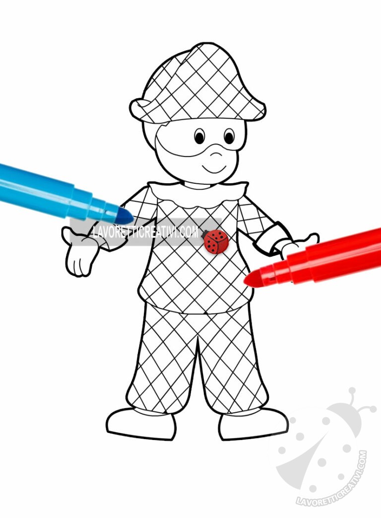 Arlecchino da colorare - Lavoretti Creativi