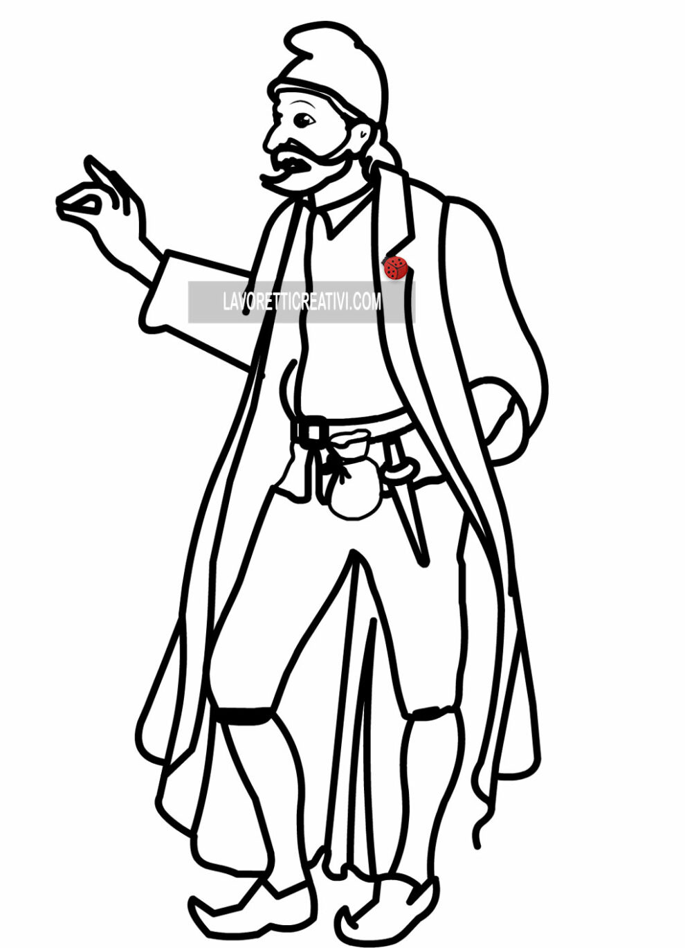 Maschera di Pantalone da colorare - Lavoretti Creativi