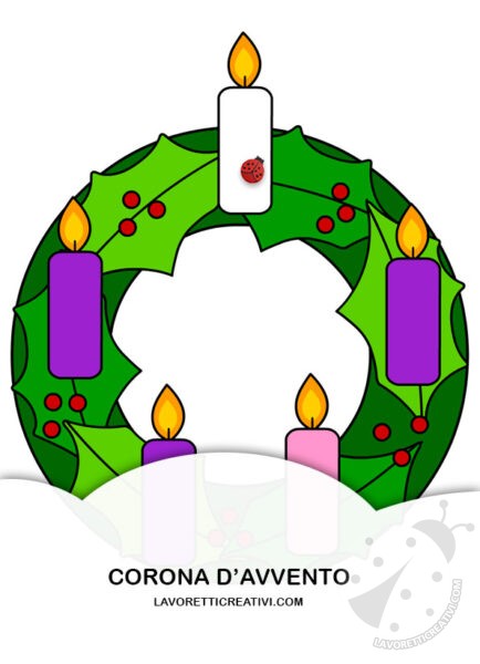 Corona Avvento da ritagliare - Lavoretti Creativi