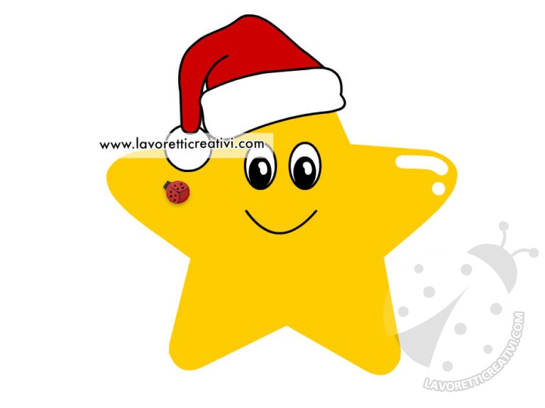 Stella con cappello di Natale - Lavoretti Creativi