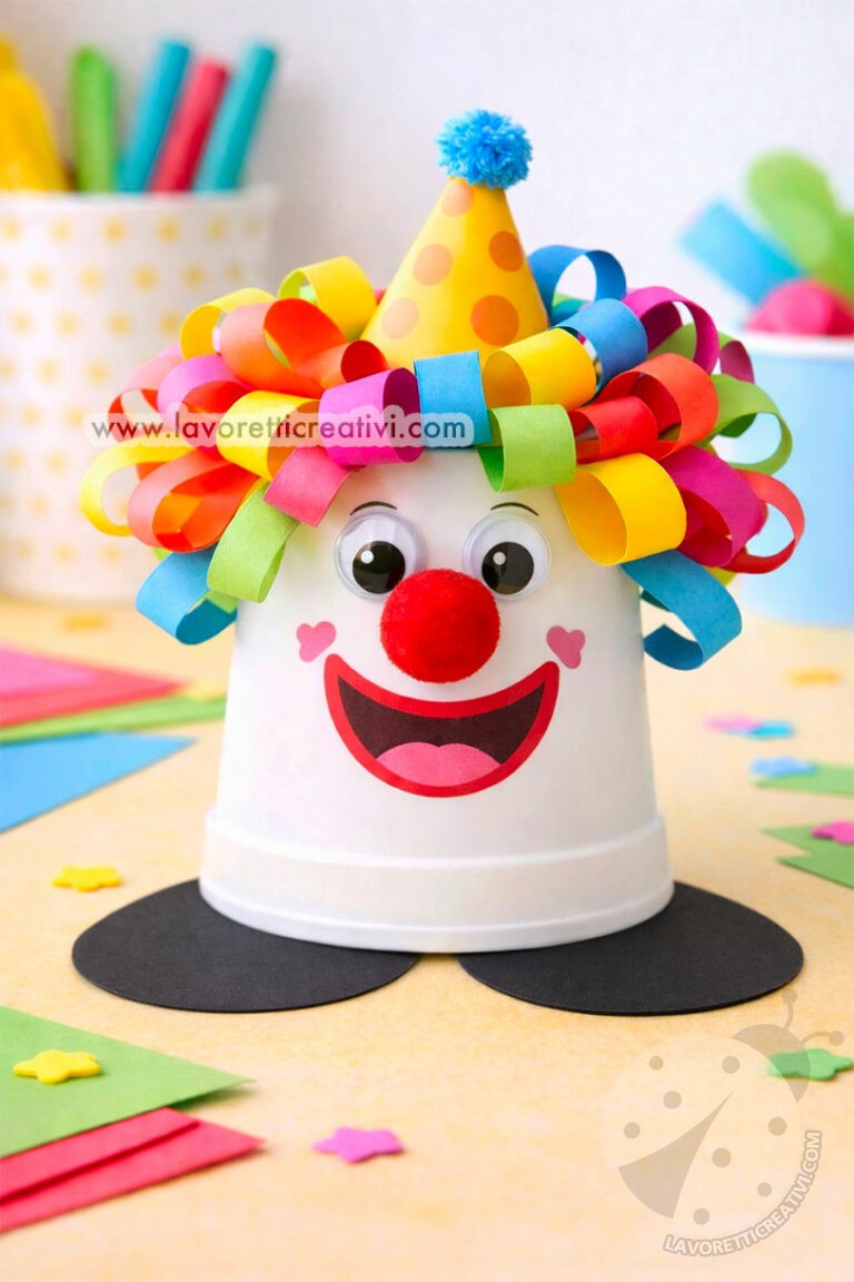 Pagliaccio con vasetto di yogurt - Lavoretti Creativi